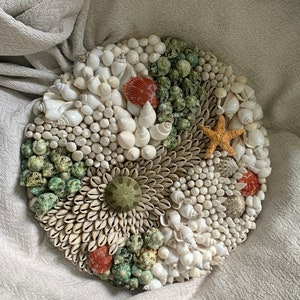 Seashell Mural DEEP SEA CORALREEF Natural Sea Shells Urchins Starfish ...