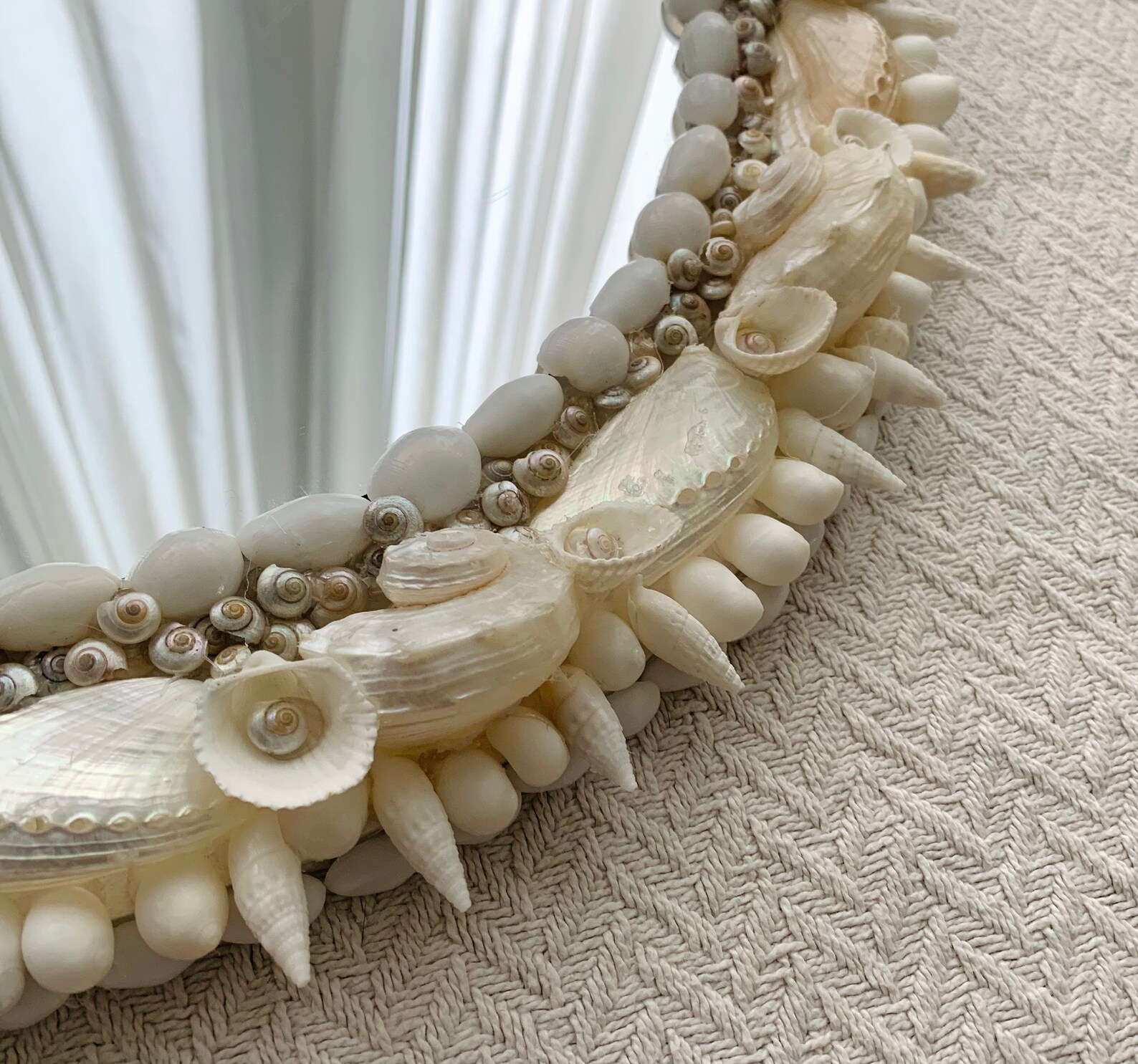 CRISTINA SHELL MIRROR White & Pearlized Natural Shells - Etsy