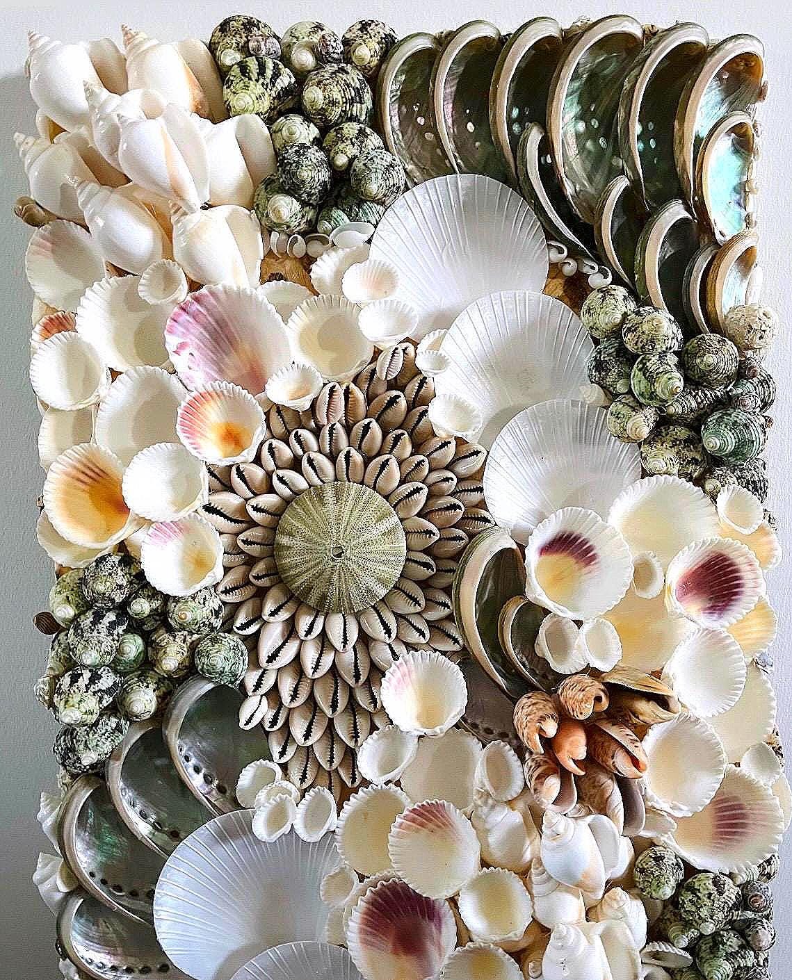 Sea Shell Wall Panels- Full Wall Mosaics All Natural Seashells Urchins ...