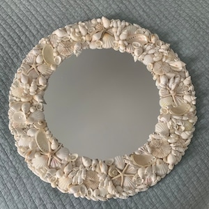 White Seashell Mirror – “coral Reef Mirror” Coastal Shell Starfish ...