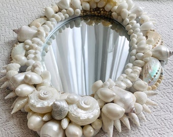 Assorted White and Pink Sea Shell Covered Mirror. - Etsy