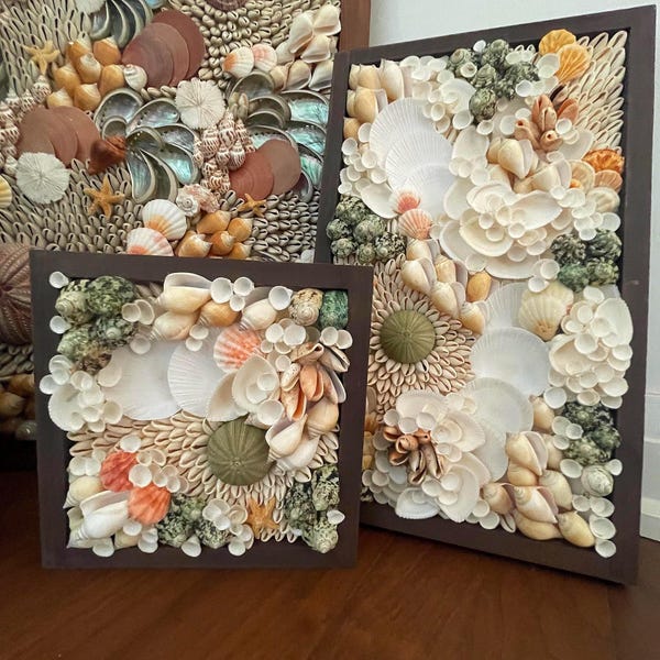 Shell Art on Canvas - Etsy