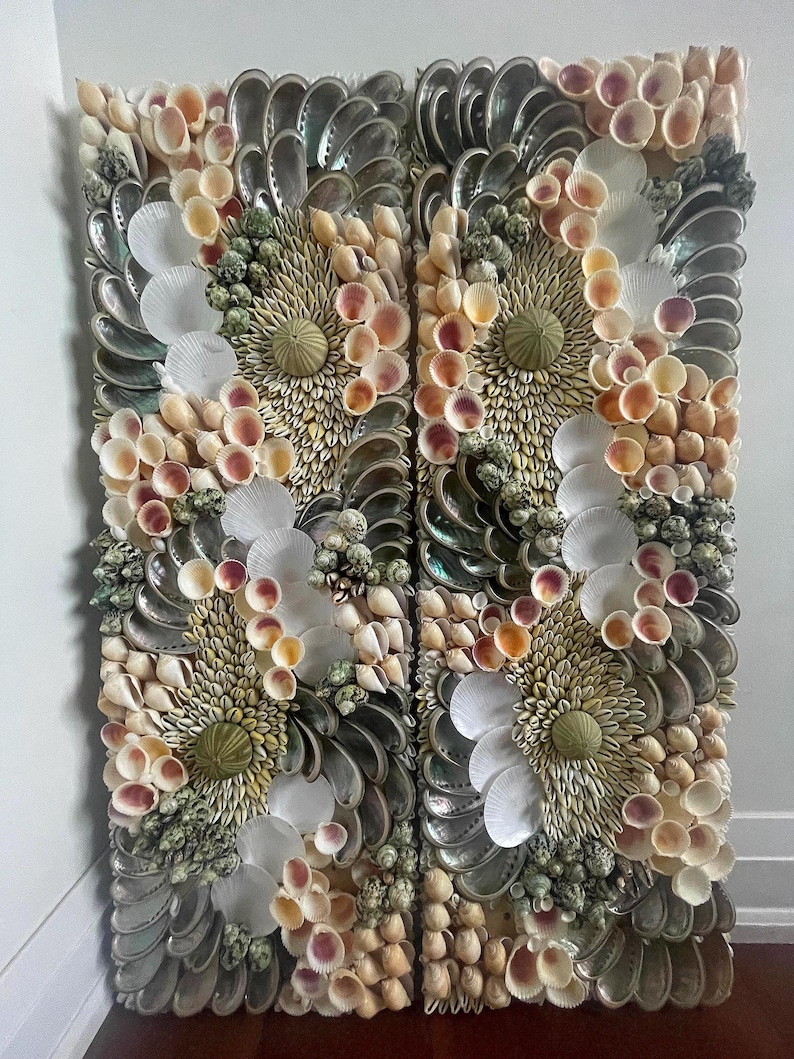Sea Shell Wall Panels- Full Wall Mosaics All Natural Seashells Urchins ...