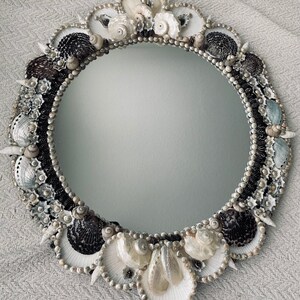 VENUS SHELL MIRROR Natural Black White Silver Ivory - Etsy