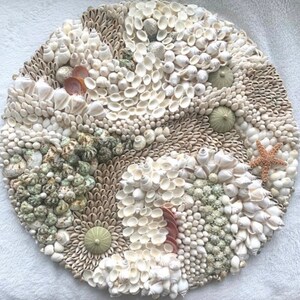 Seashell Wall Mosaic DEEP SEA CORALREEF Natural Sea Shells Urchins ...