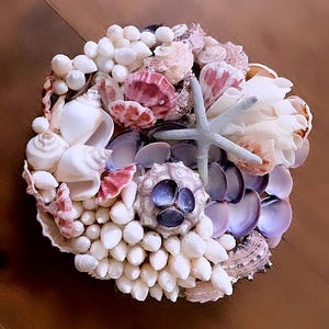 Seashell Wall Mosaic –“mermaids Gardens” Pink Purple Sea Shells ...