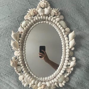 Handmade Seashell Mirror – “emma Pearlized Seashell Mirror” Coastal ...