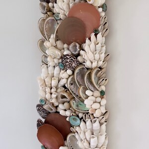 Shell & Crystal Wall Sculpture - Natural Mosaic Blue Limpets Abalone ...