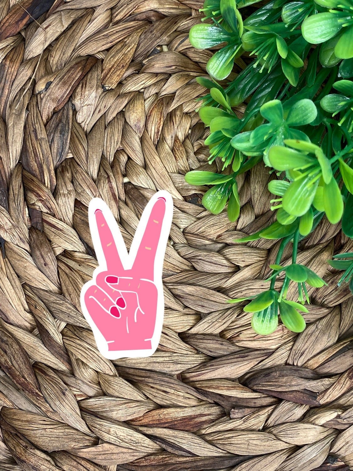 Pink Peace Hand Sign Love Sticker Peace Sticker Laptop - Etsy