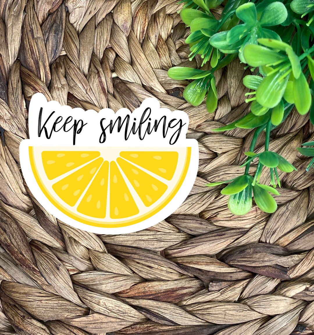 Keep Smiling Sticker, Lemon Sticker, Smile Sticker, Fun Sticker, Cute ...