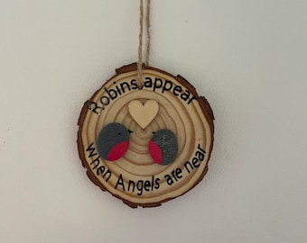 Robin Bauble Pebble Art Sympathy Christmas Bauble - Etsy UK