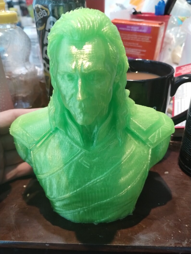 Marvel's Loki 3d Printed in Transparent Green Petg. Also Available in ...