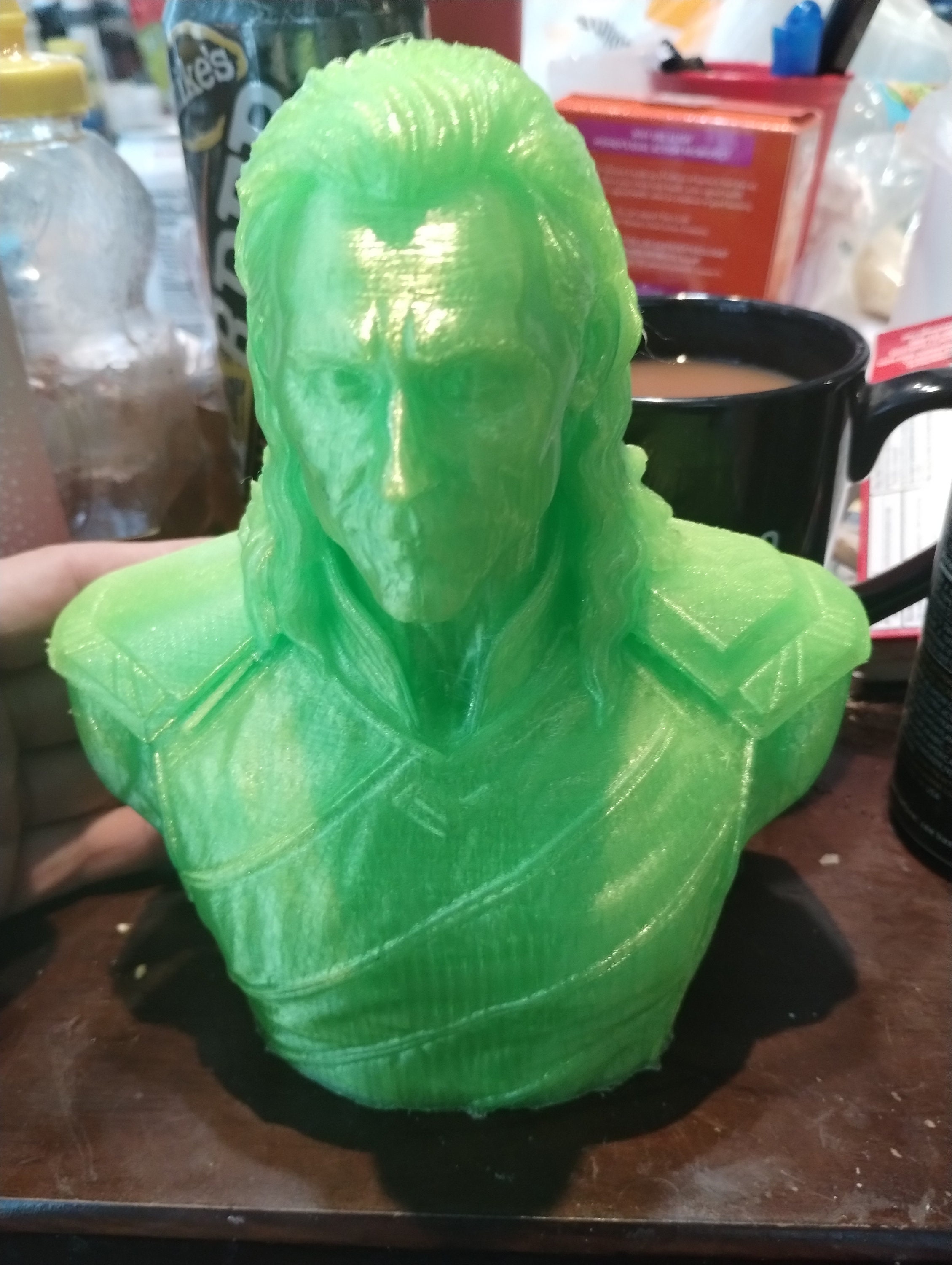 Marvel's Loki 3d Printed in Transparent Green Petg. Also Available in ...