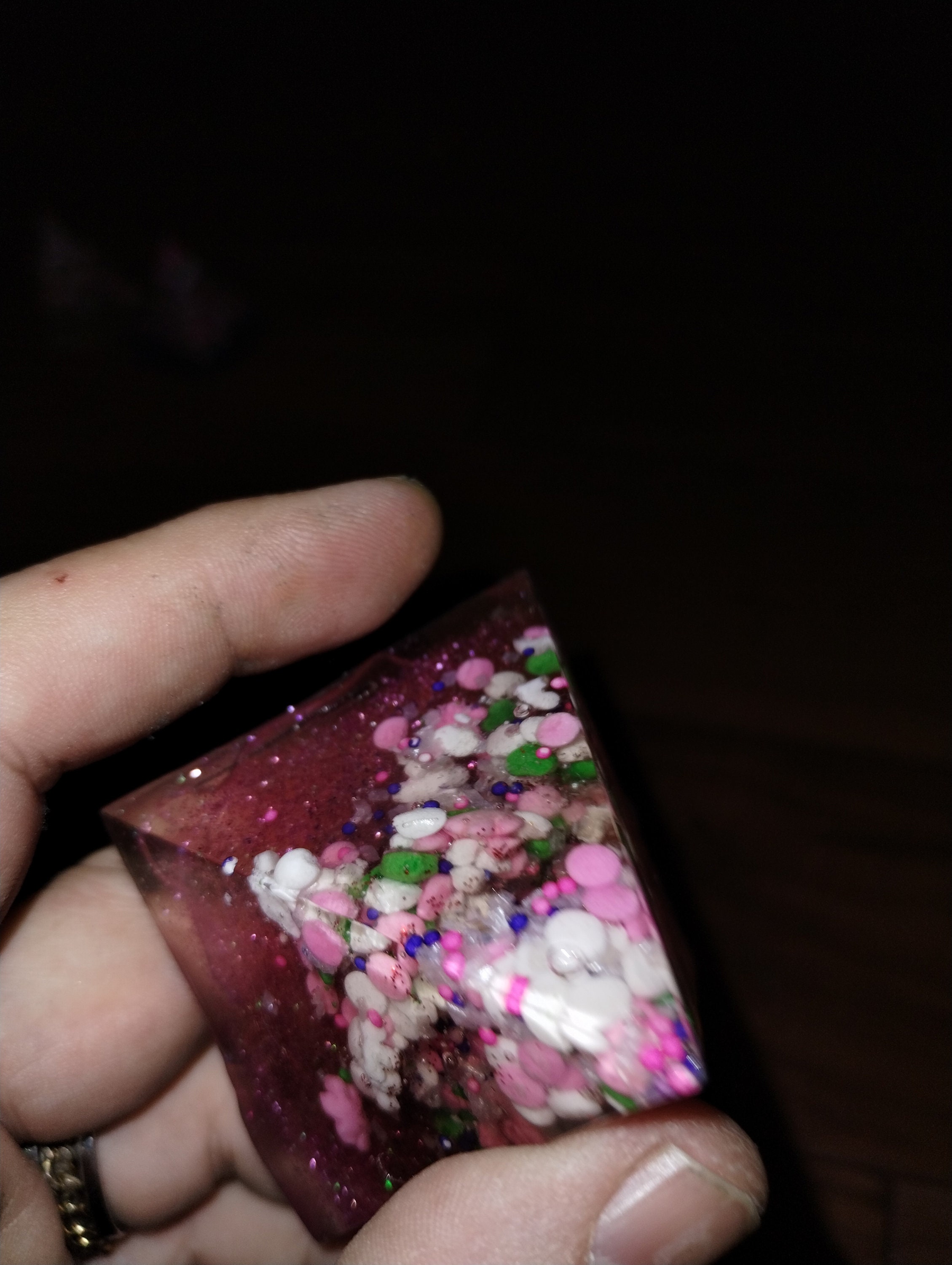 Resin Pyramid With Pink Glitter and Real Sprinkles - Etsy