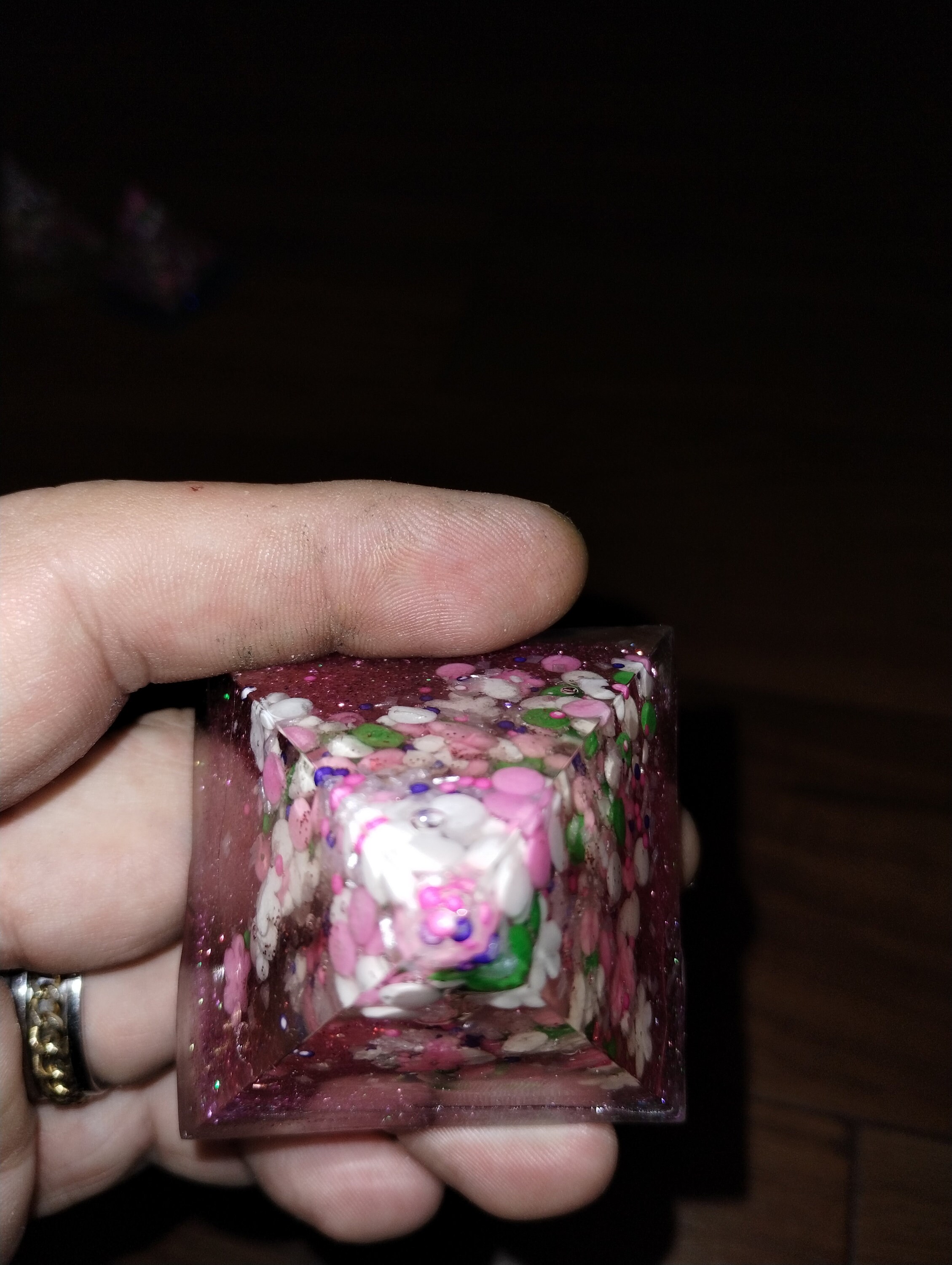 Resin Pyramid With Pink Glitter and Real Sprinkles - Etsy