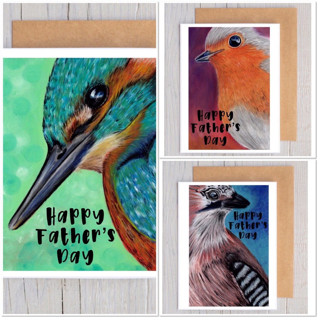 Happy Fathers Day Bird Card, 3 Cards to Choose From, Bird Lover, Bird ...