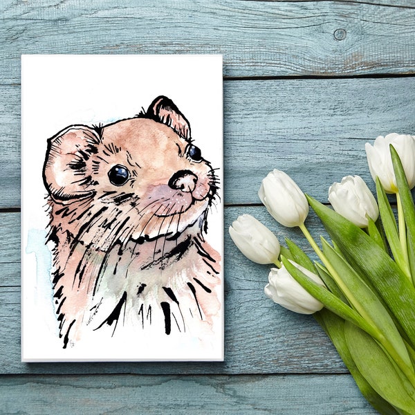 Weasel Greeting Card - Etsy