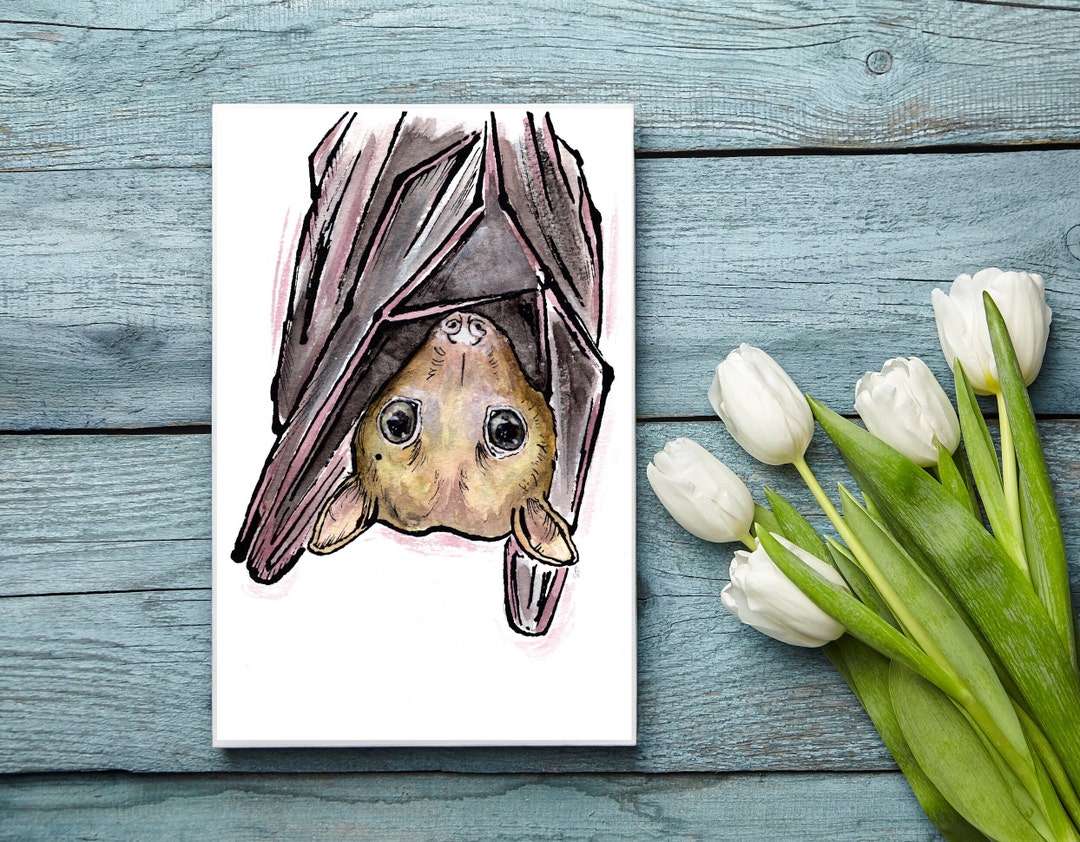 Bat Greeting Card, Birthday Card, Thank You Card, Special Card, Bat ...