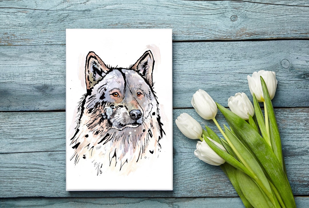 Wolf Greeting Card, Birthday Card, Thank You Card, Special Card, Wolf ...