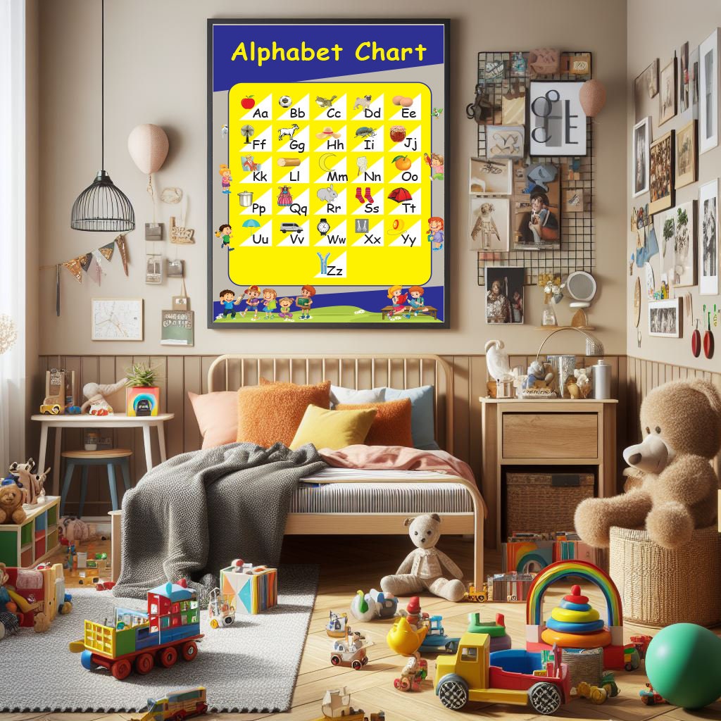 Alphabet Poster With Picture | A3 Alphabet Poster | Learn Letters ...