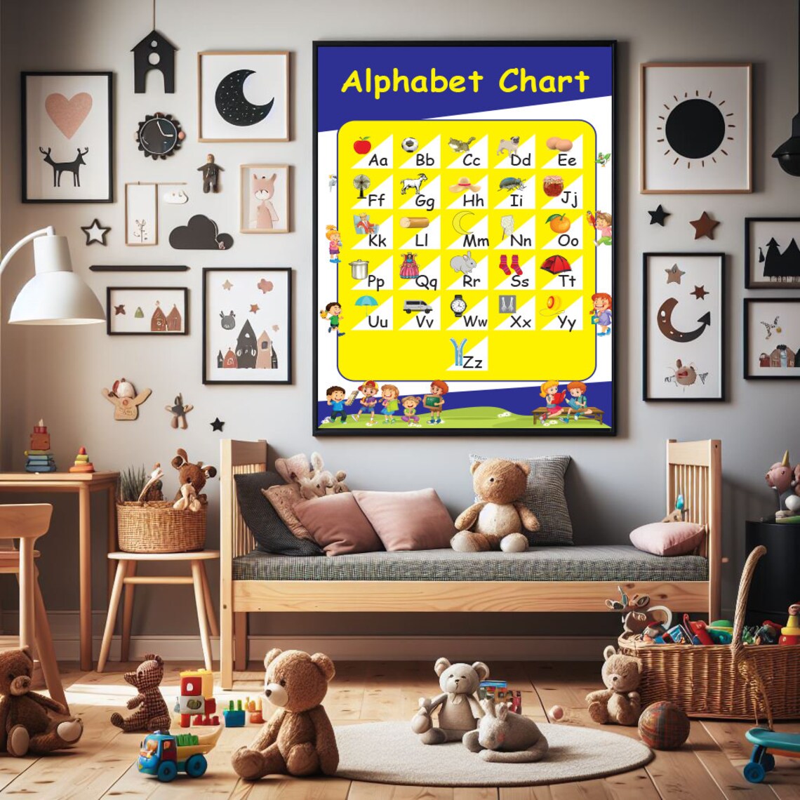 Alphabet Poster With Picture | A3 Alphabet Poster | Learn Letters ...