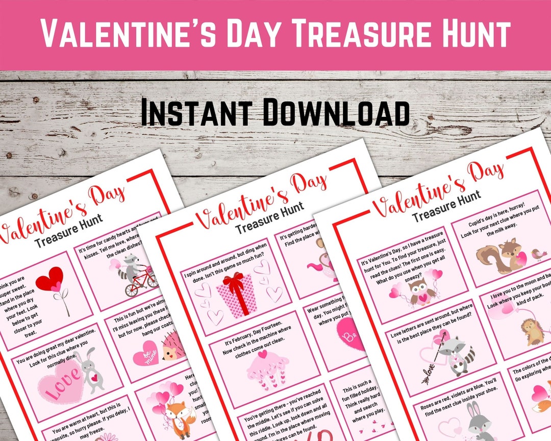Valentine's Day Treasure Hunt Game | Valentine Activity | Kid's ...