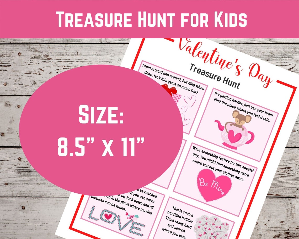 Valentine's Day Treasure Hunt Game | Valentine Activity | Kid's ...