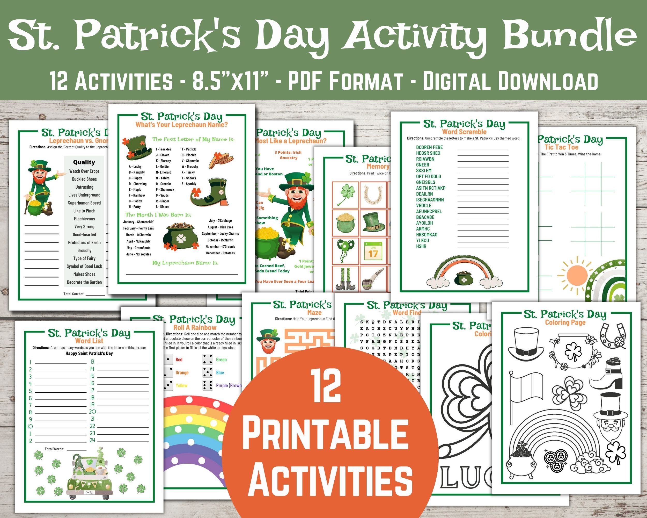 St. Patrick's Day Activity Bundle for Kids Who is Most Like a ...