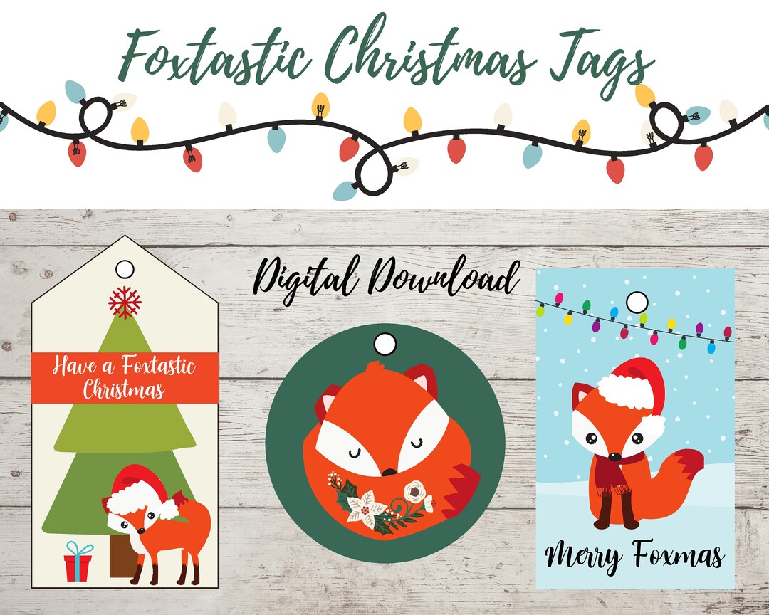 Christmas Gift Tag Printable | Present Tags | Fox Lover Christmas Tags ...