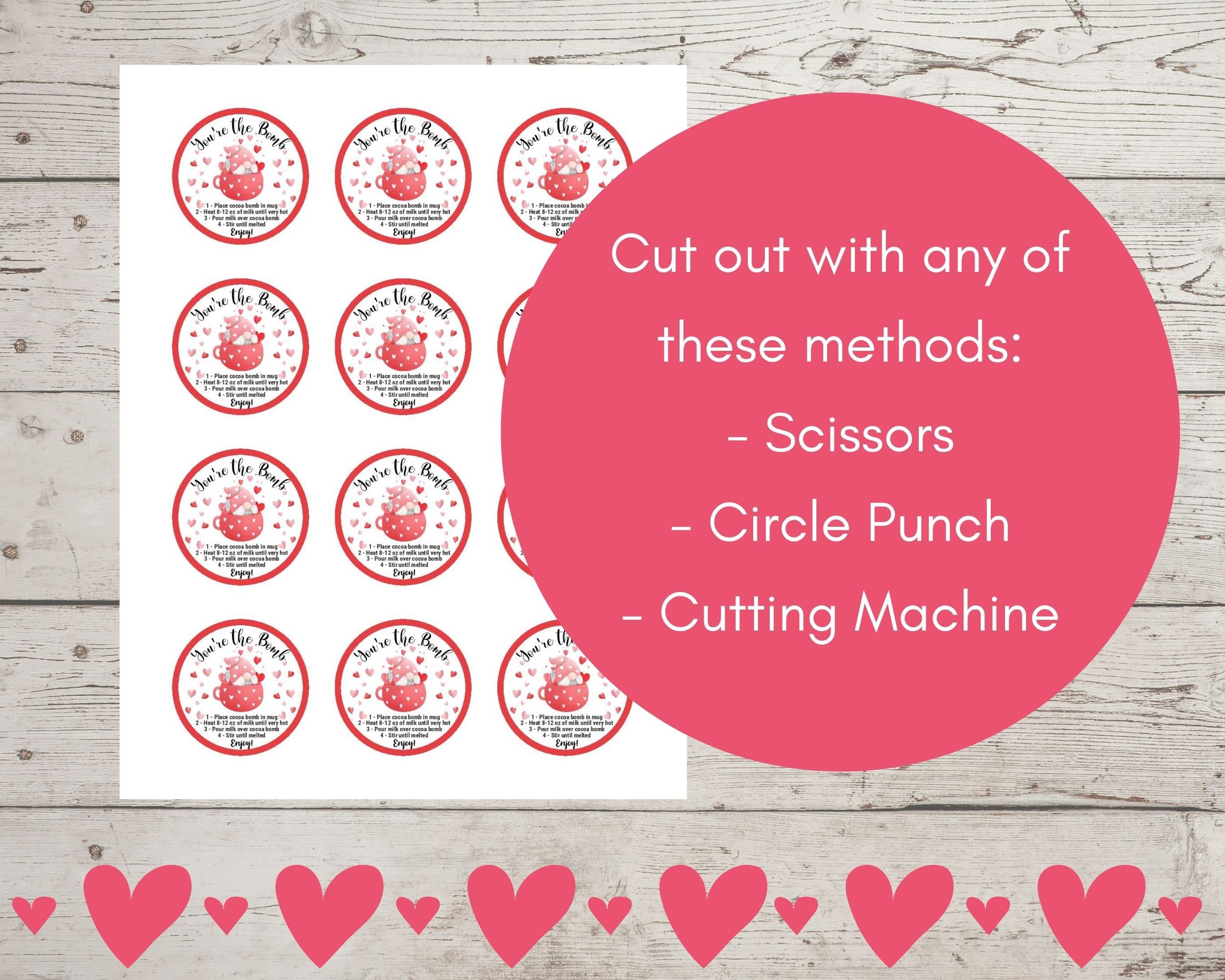 Hot Cocoa Bomb Tags, You Are the Bomb Valentine Tag, Valentine Gnome ...