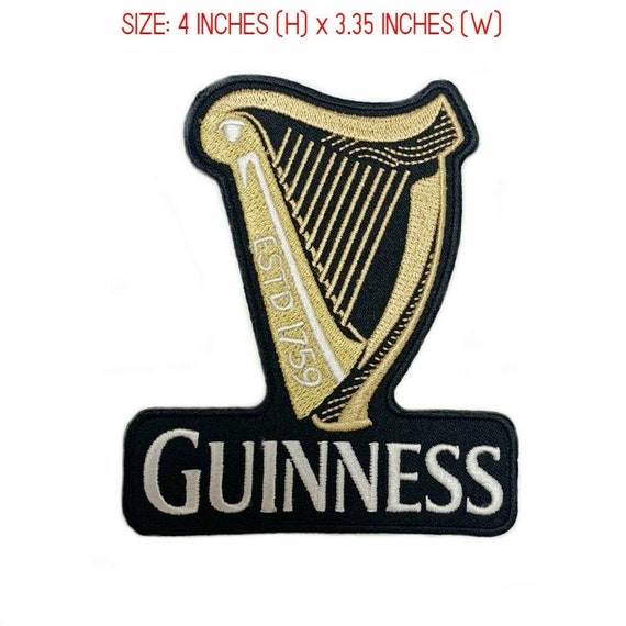 Guinness Harp Patch 4 Inch Embroidered Iron/sew-on Badge St - Etsy