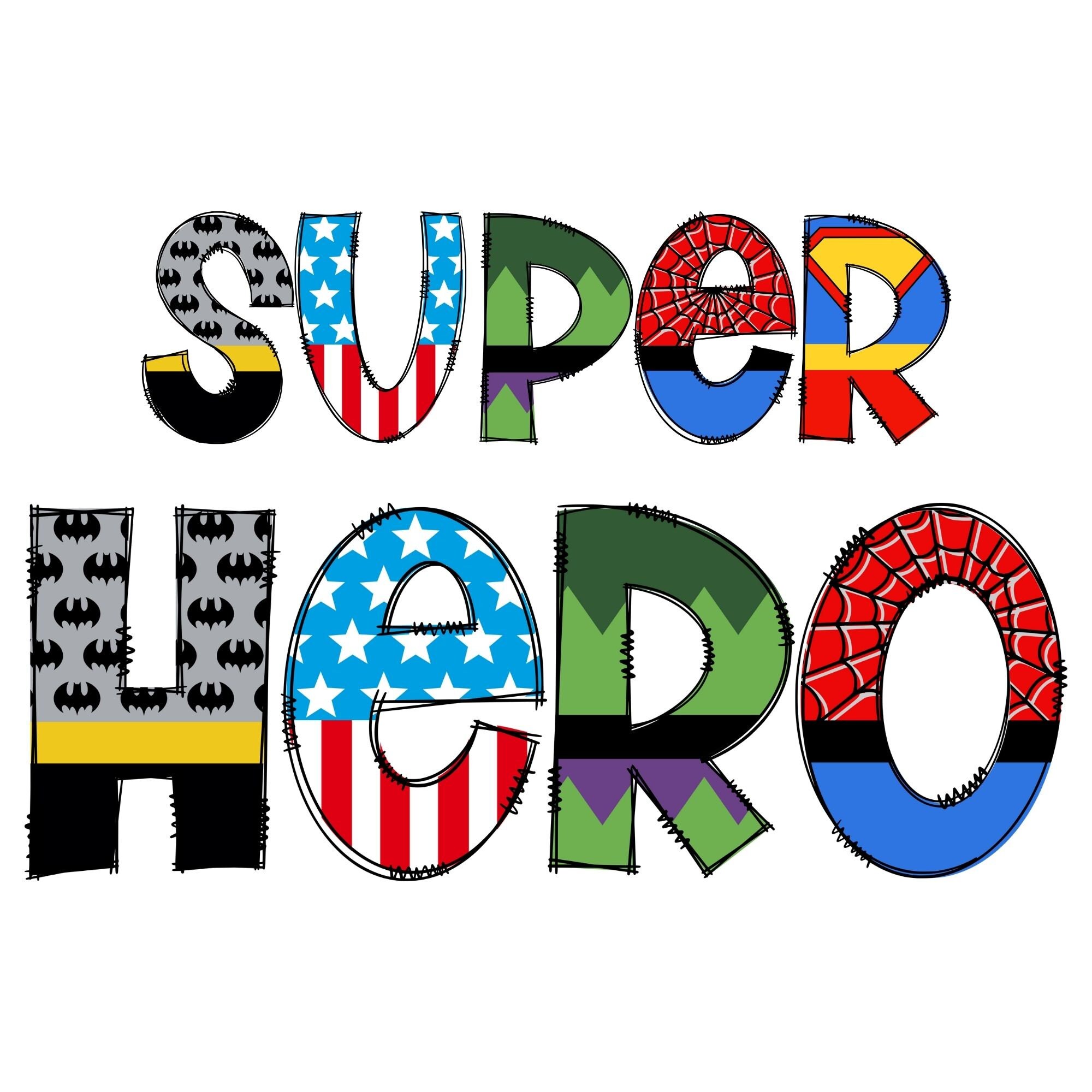 Super Hero Alphabet Card - Etsy