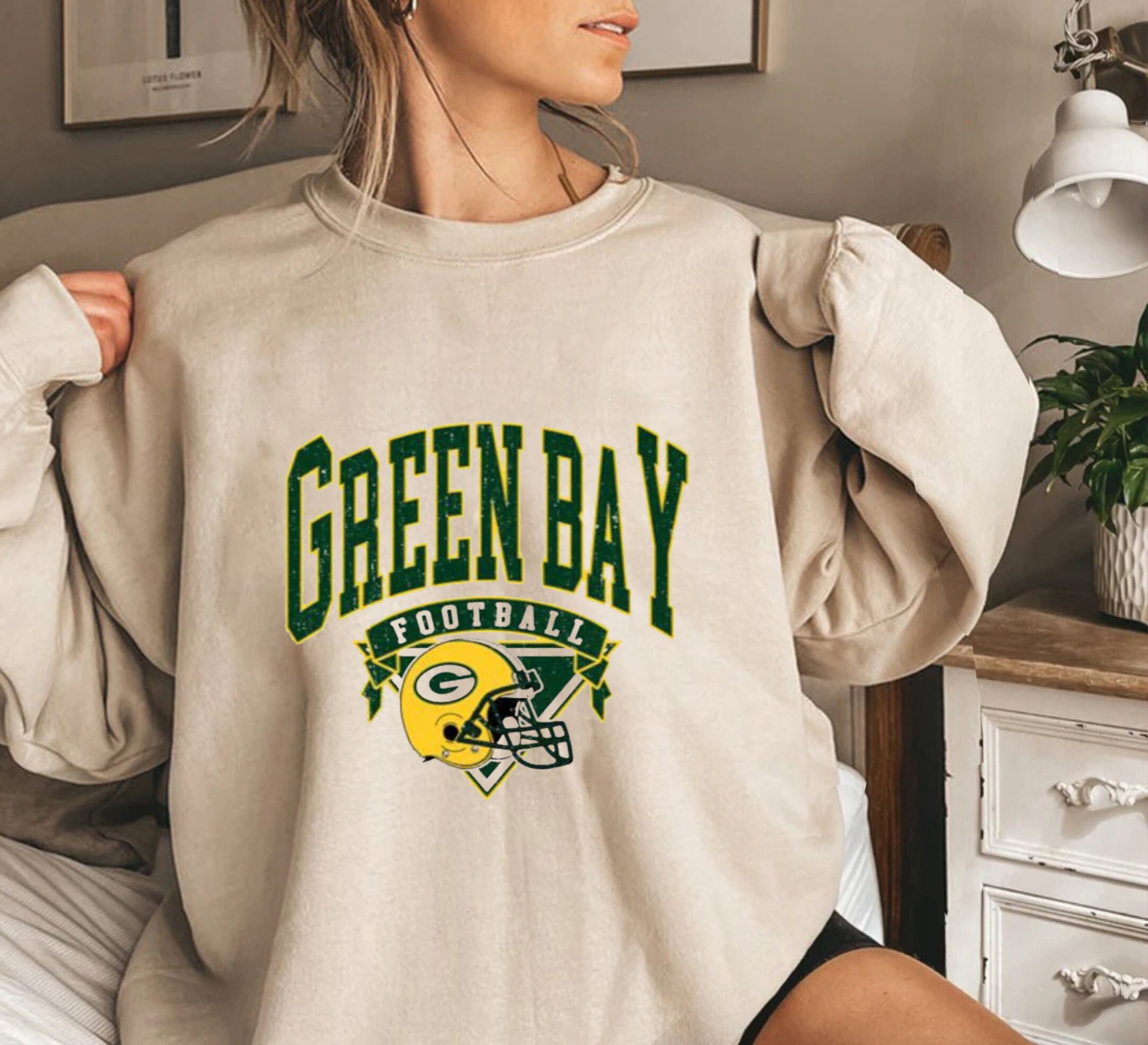 Vintage Style Crewneck Sweatshirt -Green Bay Packers Football Sweater ...