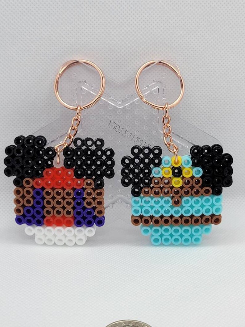 Disney Couples Perler Beads Key Chains - Etsy