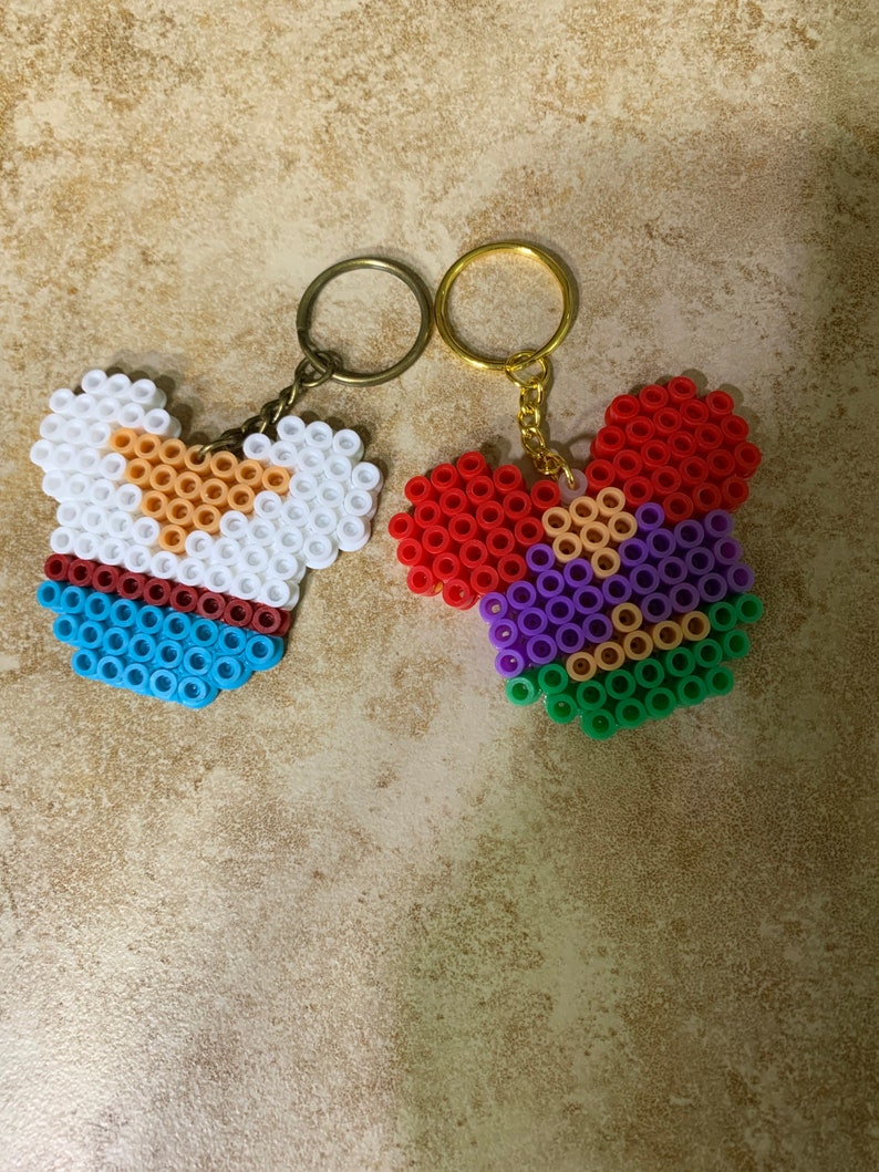 Disney Couples Perler Beads Key Chains - Etsy