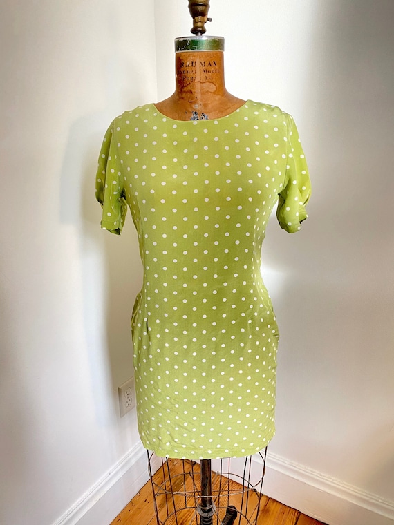 chartreuse mini dress - Gem