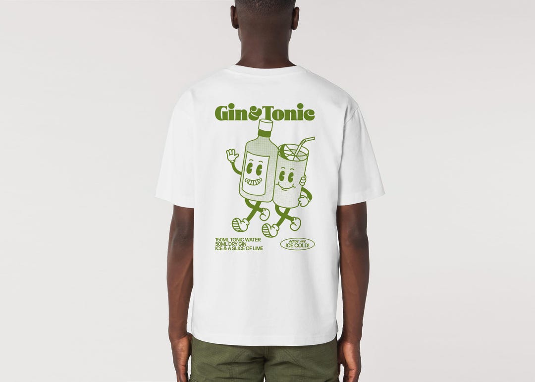GIN AND TONIC T Shirt | Unisex White T Shirt | Cocktail T Shirt ...
