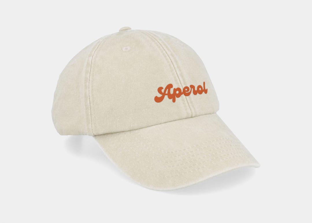 APEROL SPRITZ Embroidered Cap | Vintage Dad Cap | Beige Washed Cap ...