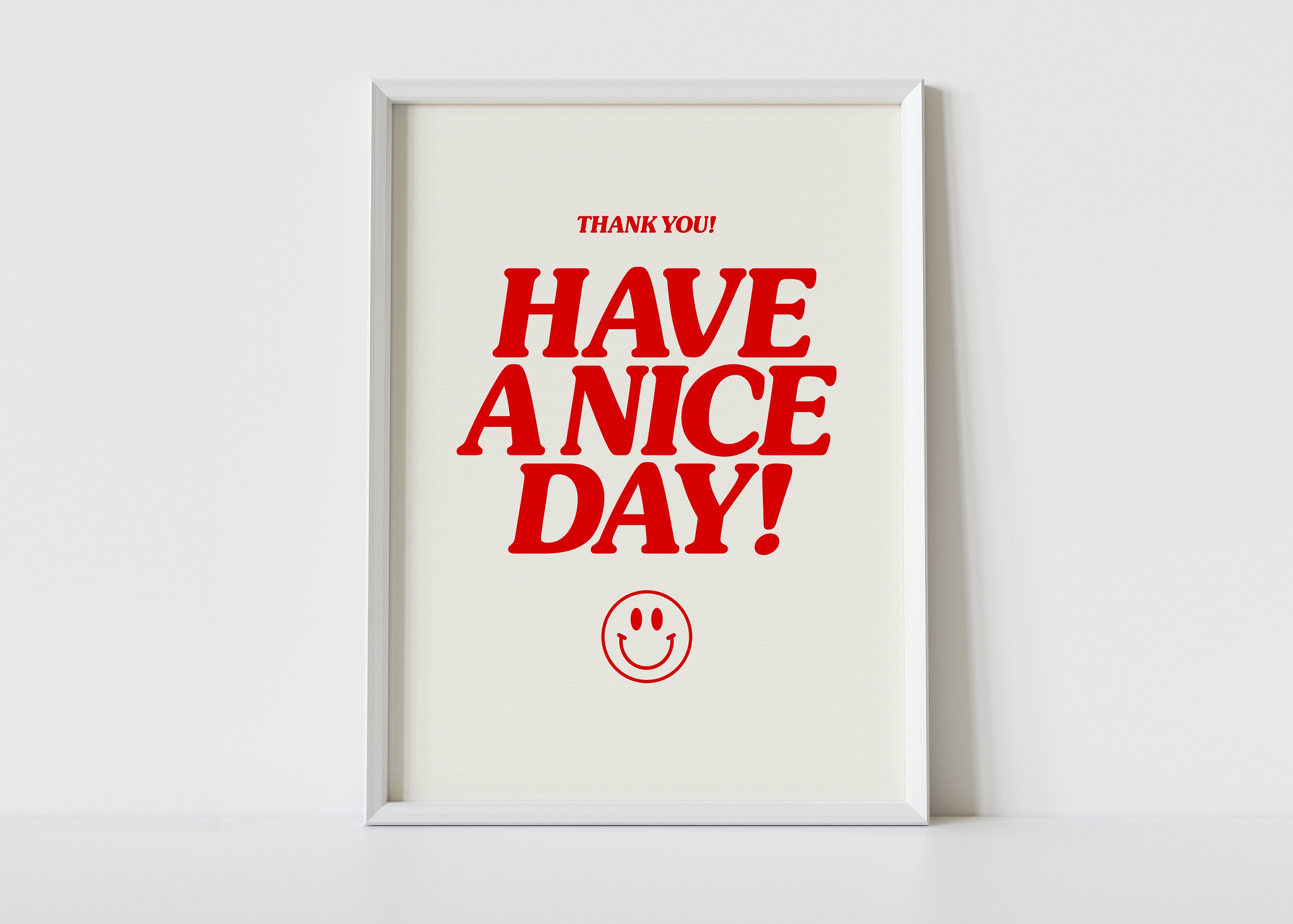 HAVE A NICE DAY Print A4 A3 A2 Retro Wall Art Smiley - Etsy UK