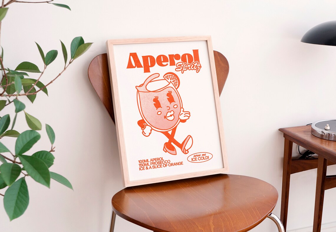 APEROL SPRITZ Print A4 A3 A2 Retro Cocktail Wall Art - Etsy UK