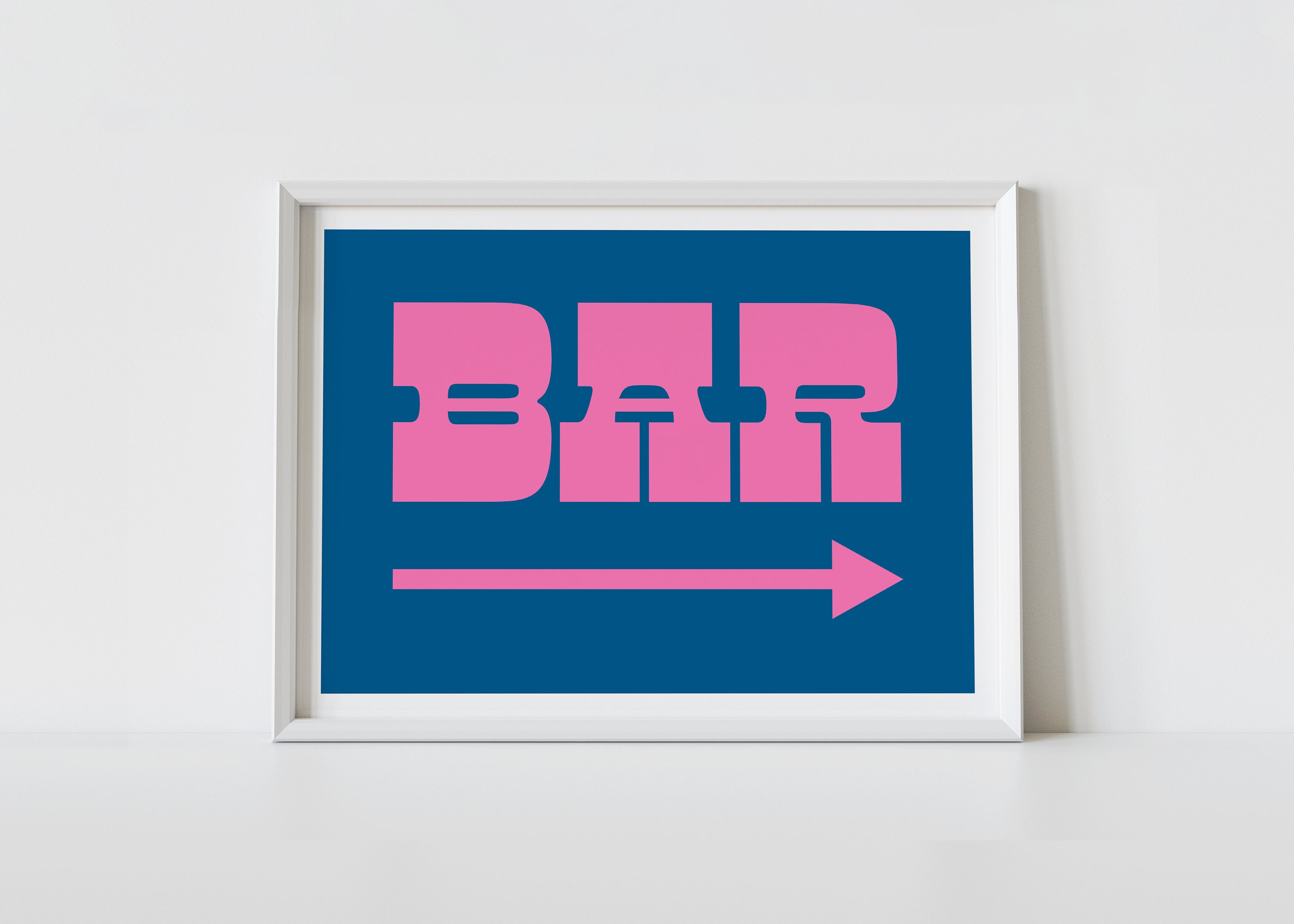 BAR Print A4 A3 A2 Retro Bar Wall Art Bar Sign - Etsy