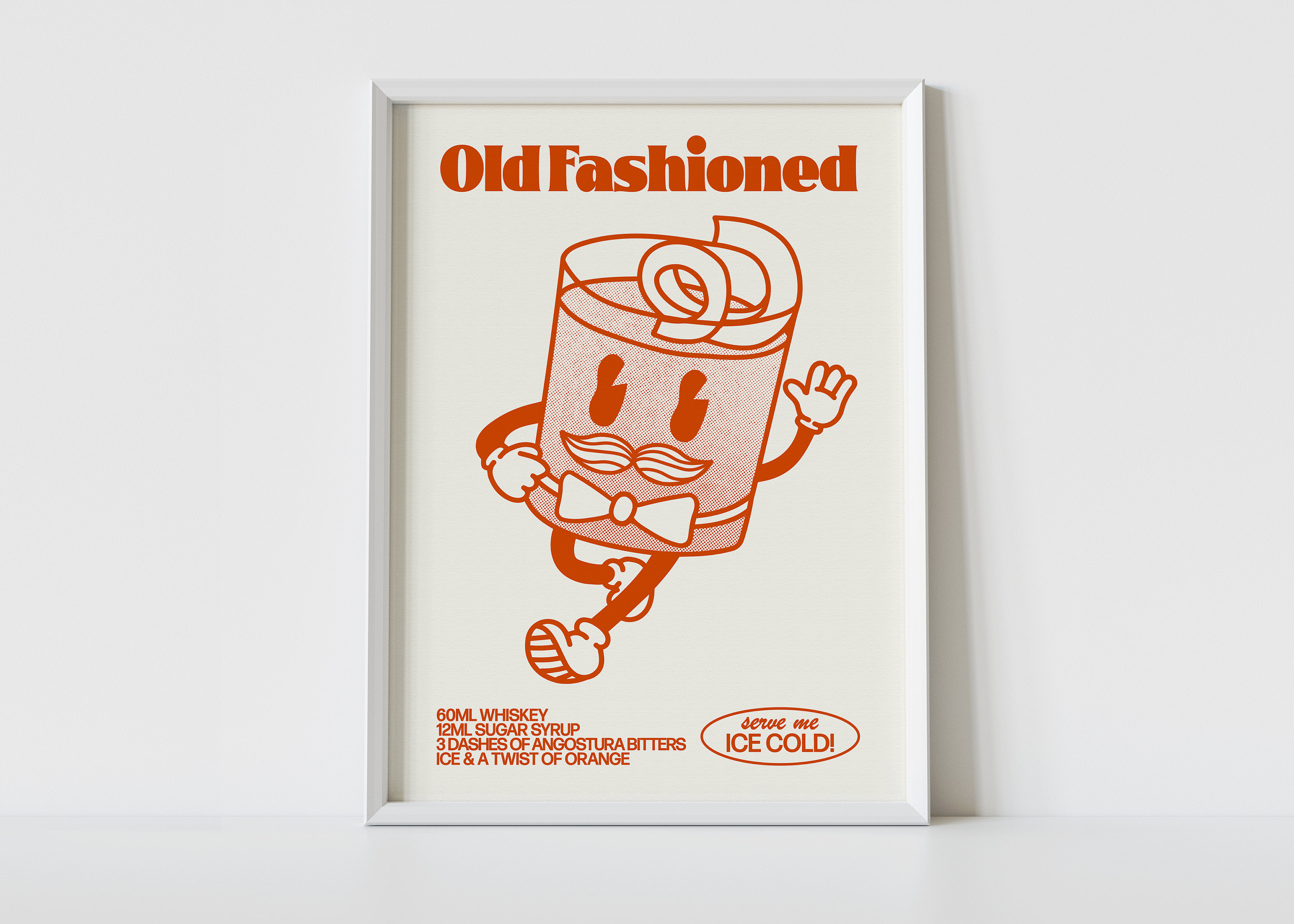 OLD FASHIONED Print A4 A3 A2 Retro Cocktail Wall Art - Etsy UK