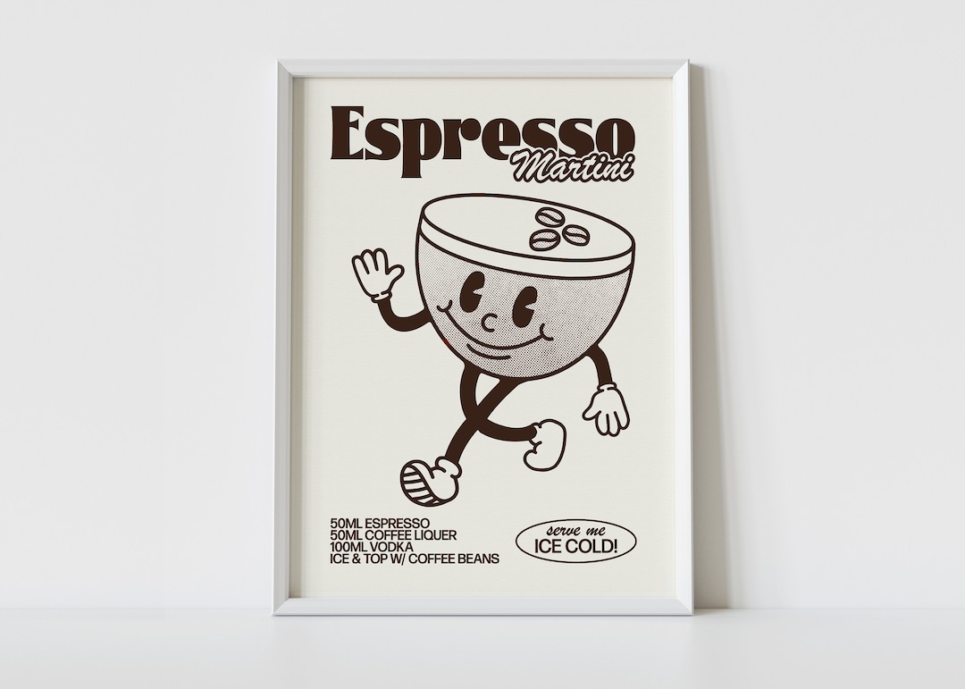 ESPRESSO MARTINI Print | A4 | A3 | A2 | Retro Cocktail Wall Art | Cute ...