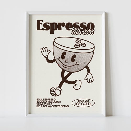 ESPRESSO MARTINI Print A4 A3 A2 Retro Cocktail Wall - Etsy