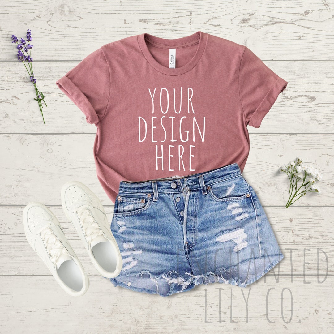 Bella Canvas 3001 Mockup | Flat Bella and Canvas T-shirt 3001 Mockup ...