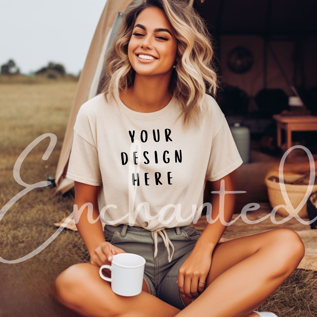 Bella Canvas 3001 T-shirt color crema morbida Mockup T-shirt Mockup ...