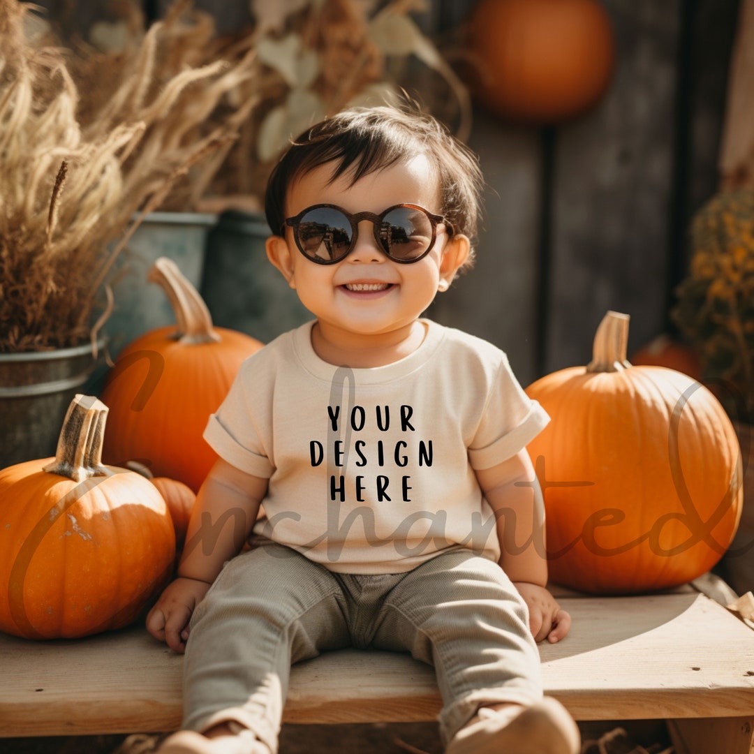 Kids Bella Canvas 3001T Natural T-shirt Mockup Kids T-shirt Mockup Boy ...