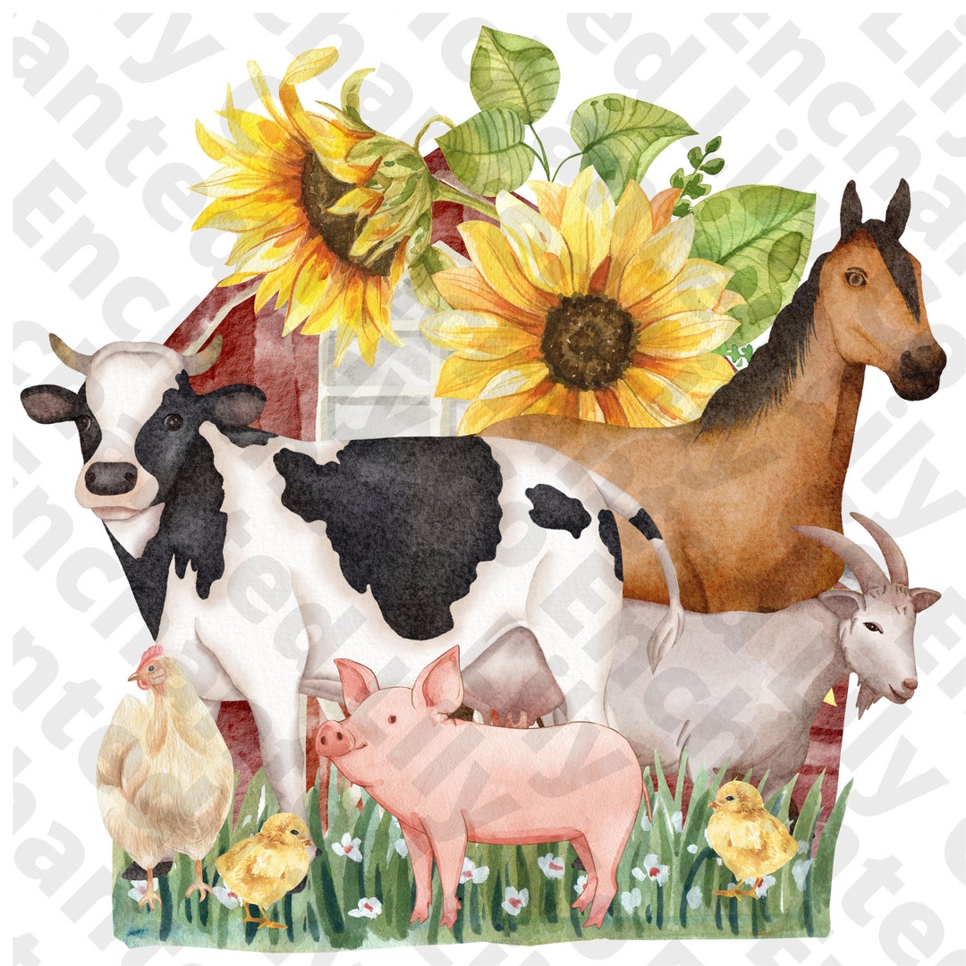 Farm Animal Png, Farm Animals Watercolor, Farmer Png, Farmer Design ...