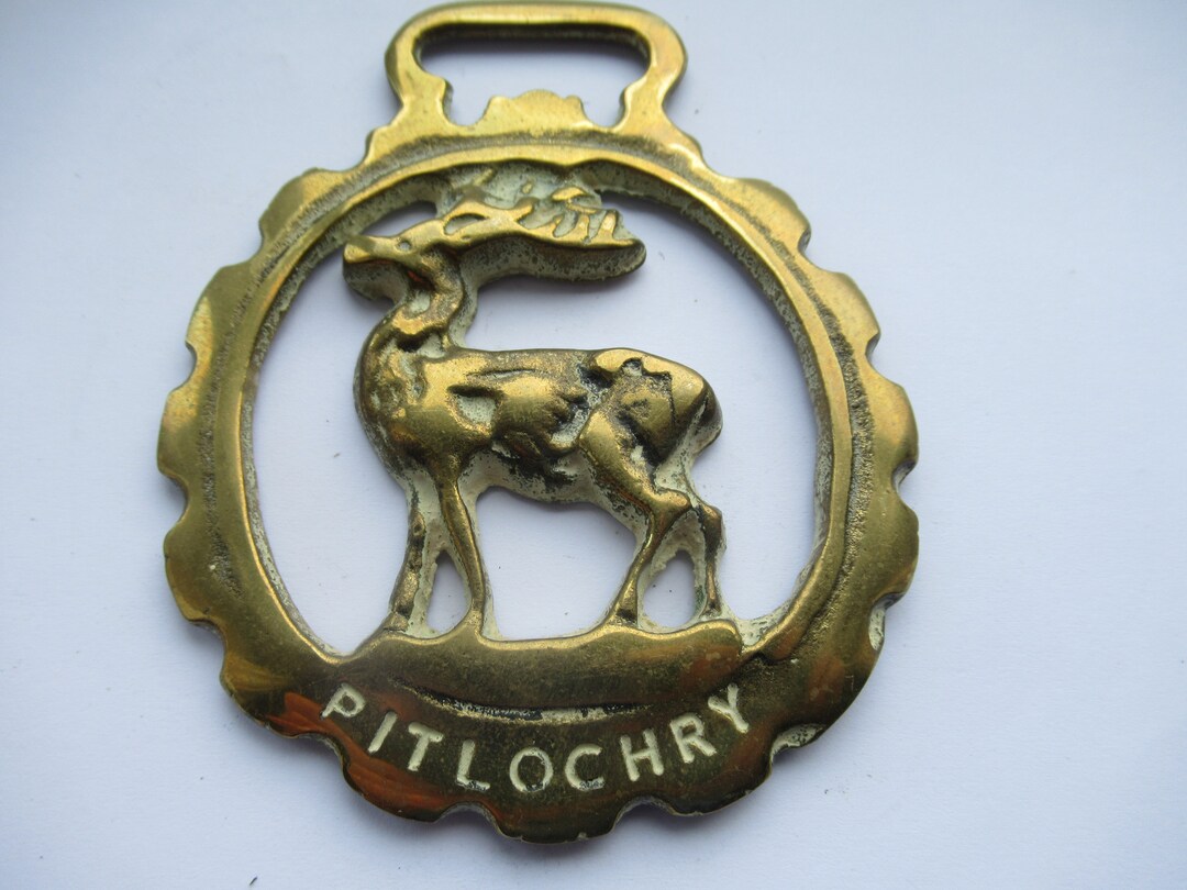 Vintage Horse Brass Pitlochry Scotland Stag Deer Martingale Medallion ...