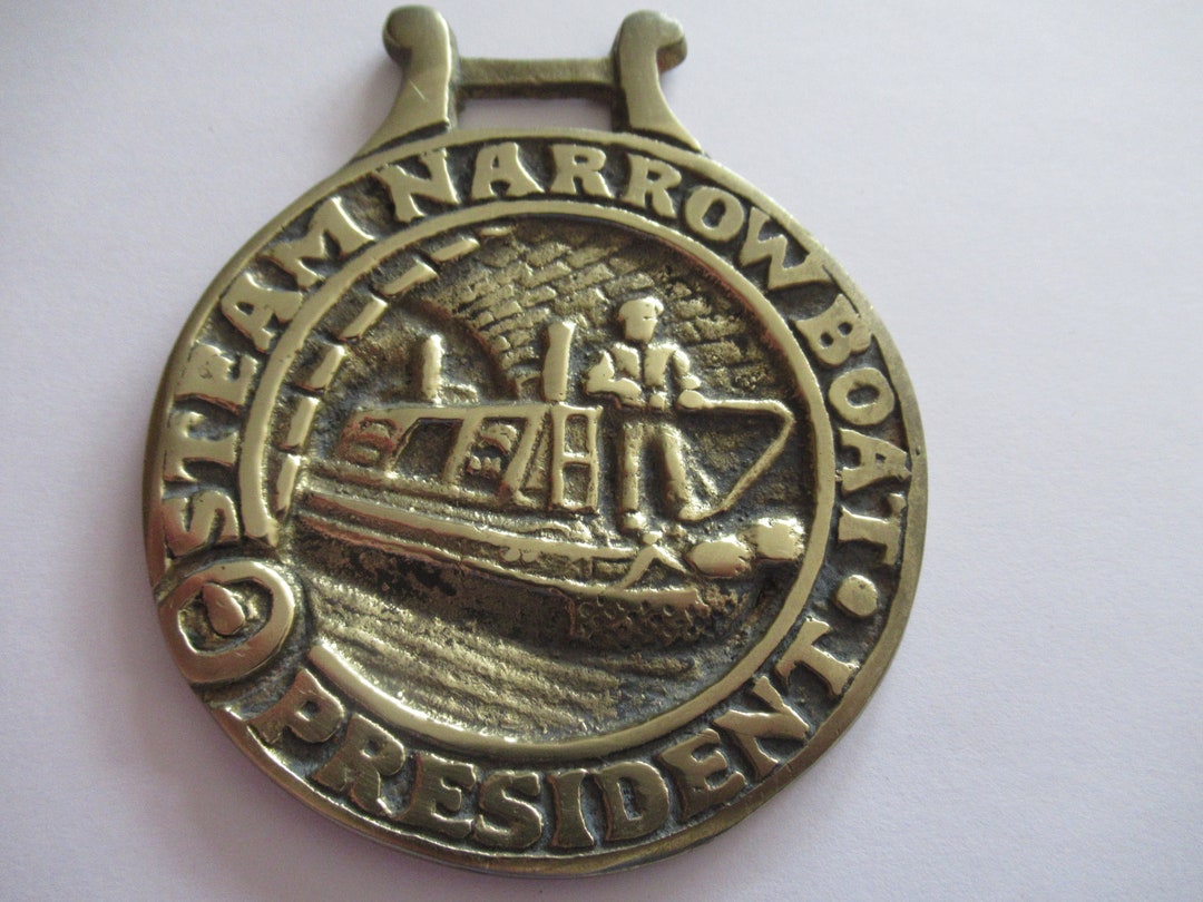 Vintage Horse Brass Steam Narrowboat President Nautical Canal Boat ...